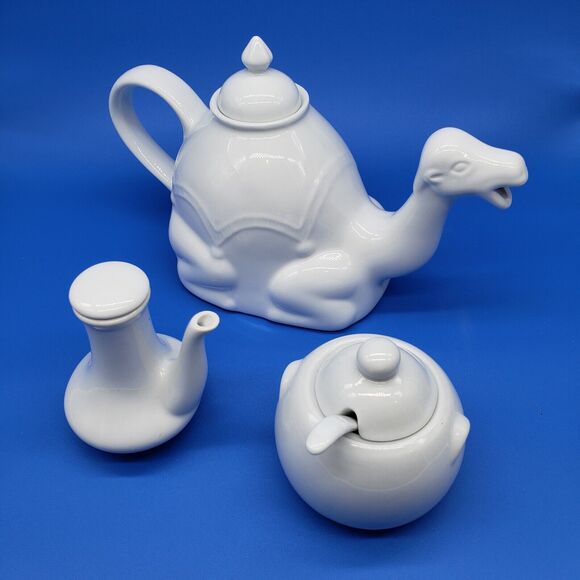 Cordon Bleu | Kitchen | Cordon Bleu Camel Tea Set White Porcelain 3oz ...
